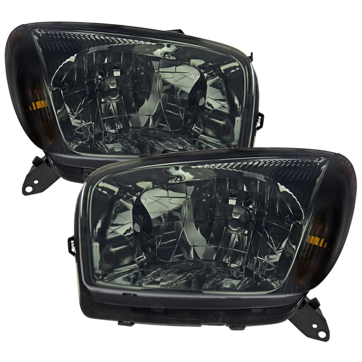 2001-2003 Toyota RAV4 Factory Style Headlights (Chrome Housing/Smoke L ...