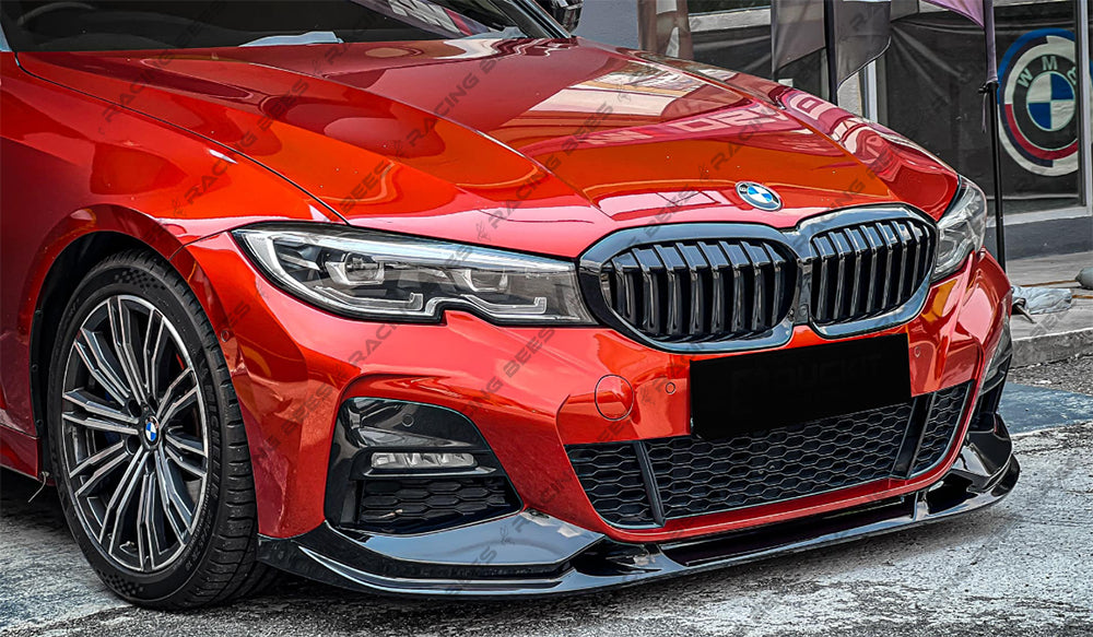 2019-2022 BMW G20 3 Series 3D Style Front Bumper Lip (Black) — RACINGBEES