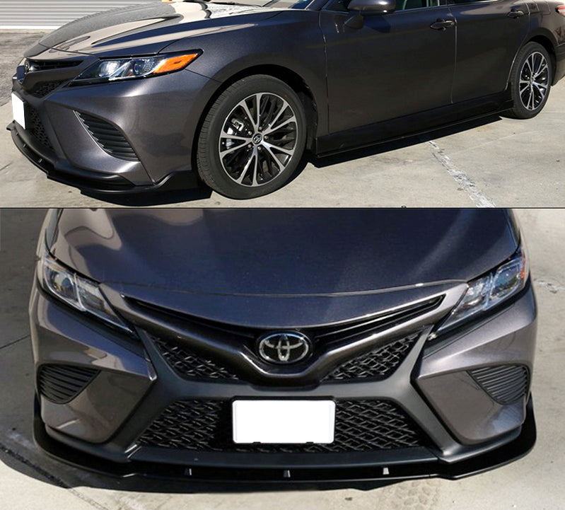 2018-2020 Toyota Camry SE Front Bumper Lip V Style (Black) — RACINGBEES