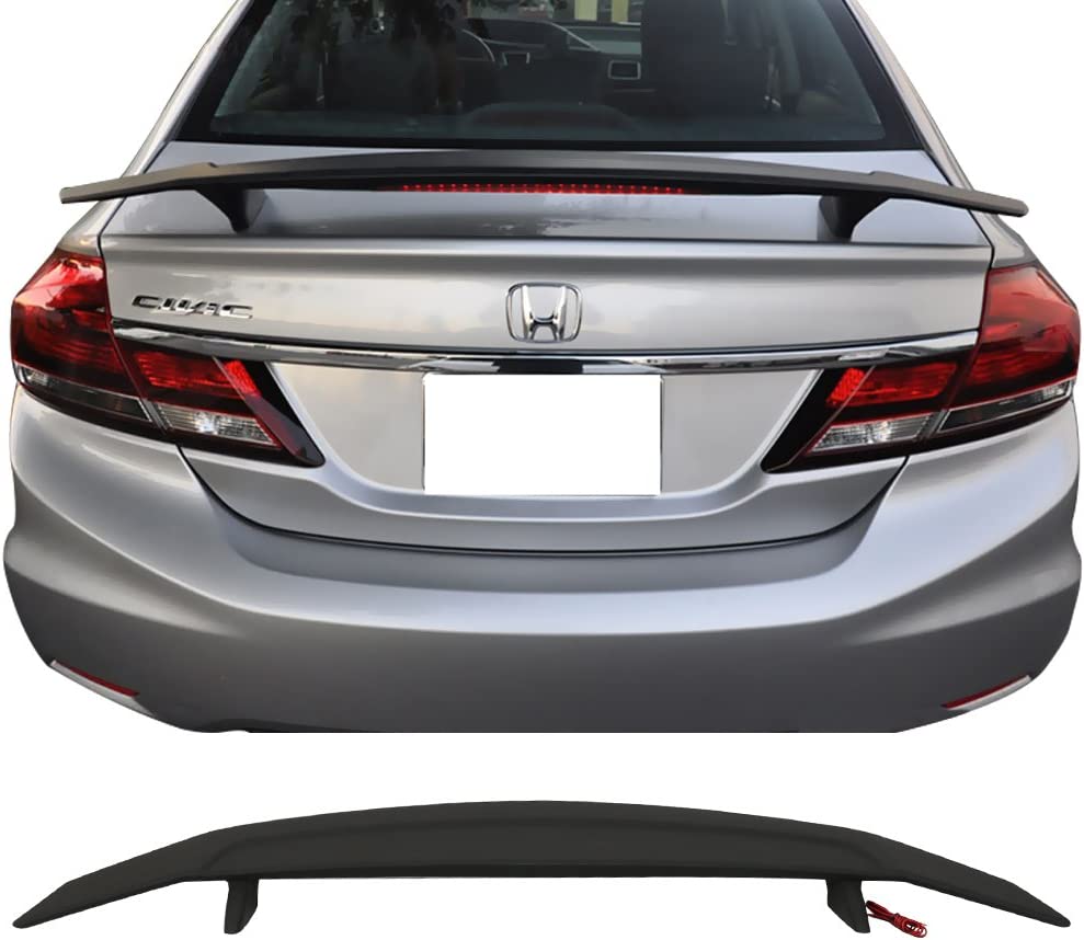 Universal 2 Post Trunk Spoiler With Led Brake light (Black) — RACINGBEES